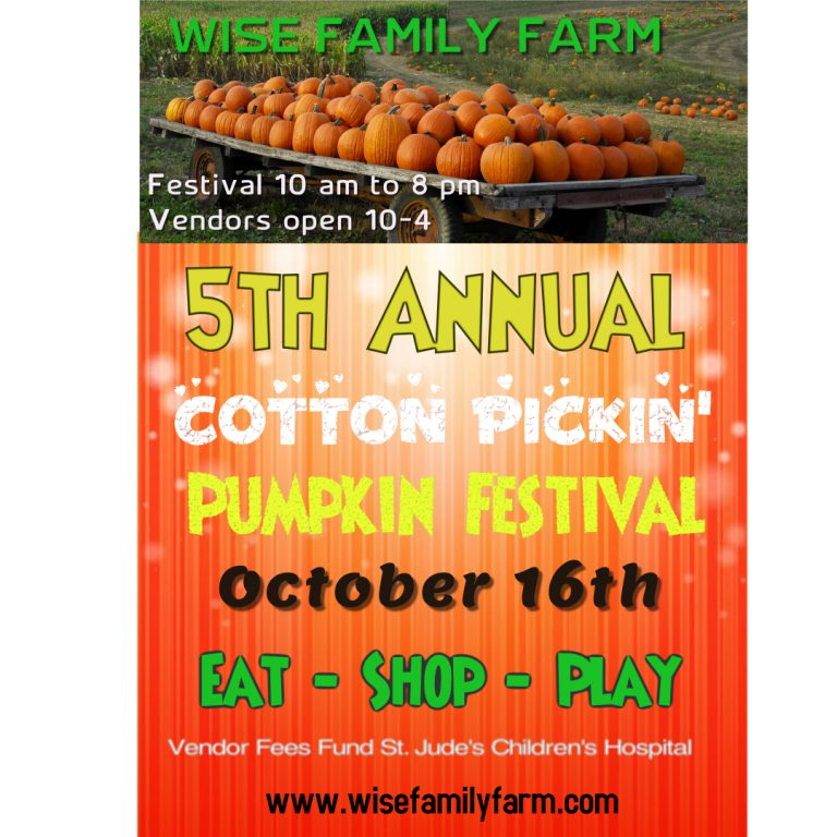 5th Annual Cotton Pickin' Pumpkin Festival – Wise Family Farm